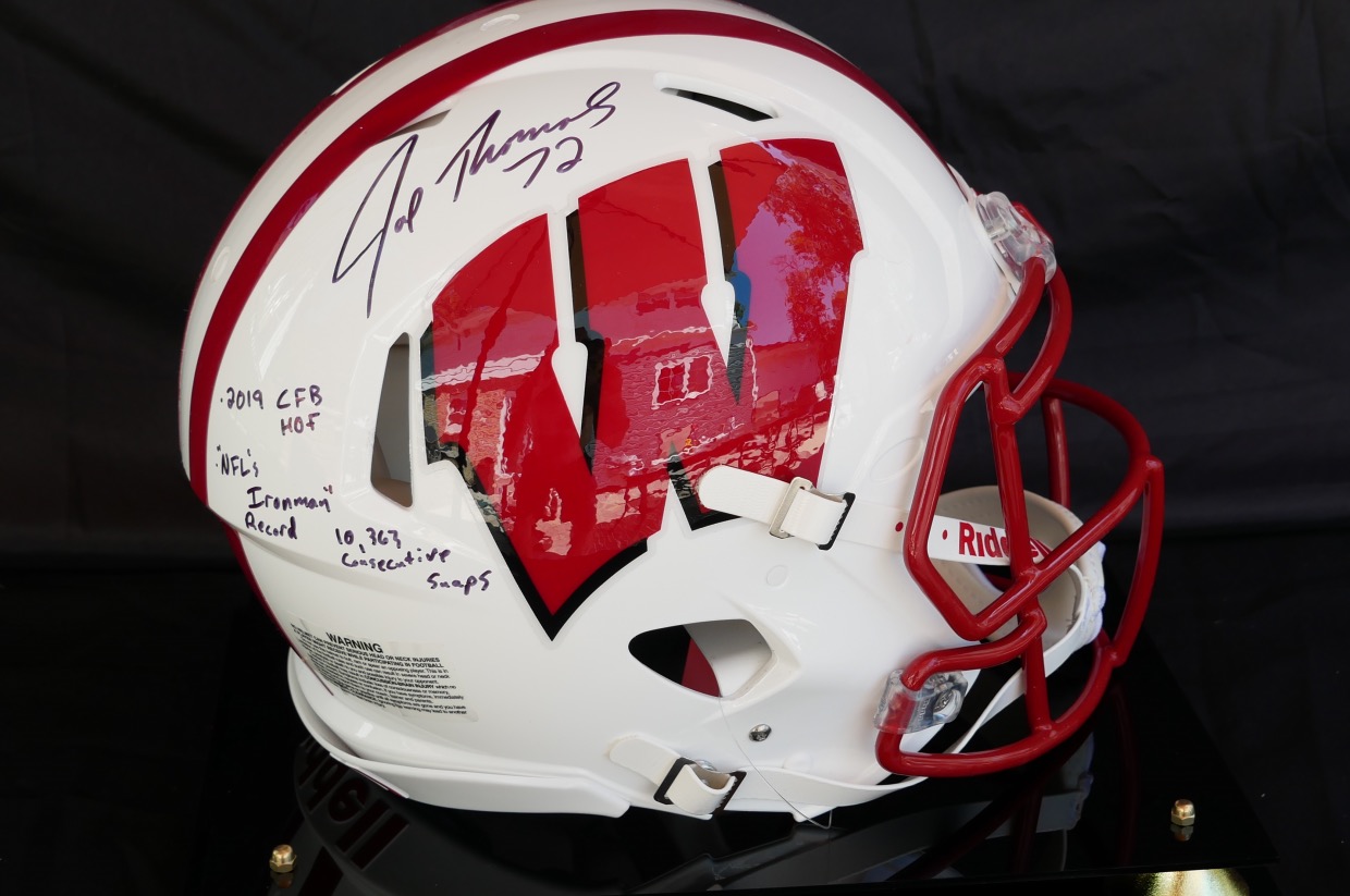 #24 Joe Thomas Autographed Wisconsin Helmet | Heart 2 Heart Benefit ...