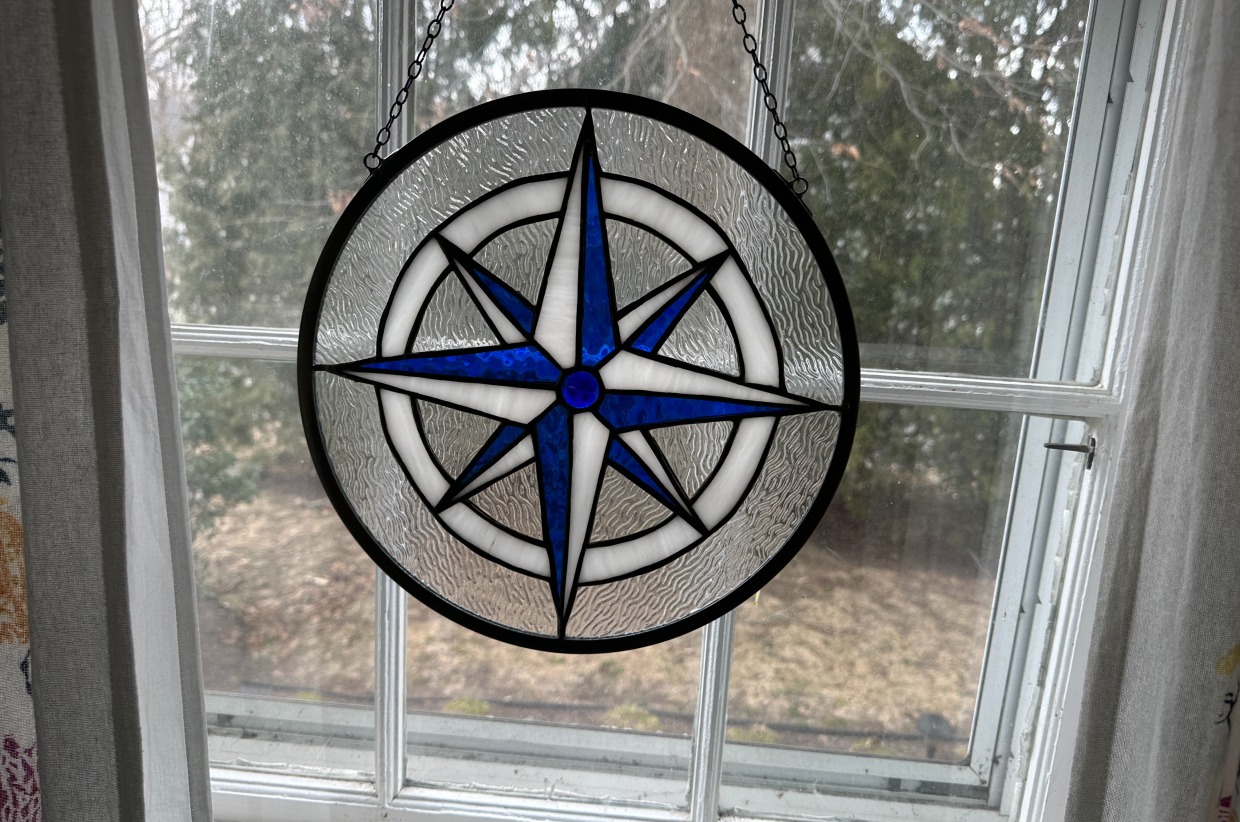 Stained Glass Compass Rose | Wood River Preschool Auction 2023 | Wood ...